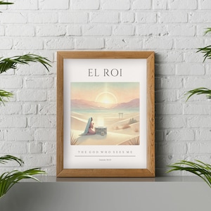 El Roi Poster, Hebrew Name of God Wall Art, Genesis 16:13 Bible Verse ...