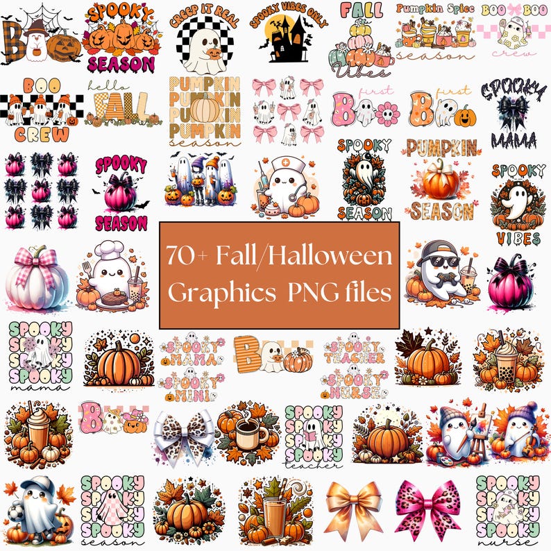 70+ Fall/halloween Graphics Bundle, Clipart Bundle, Sublimation Design ...