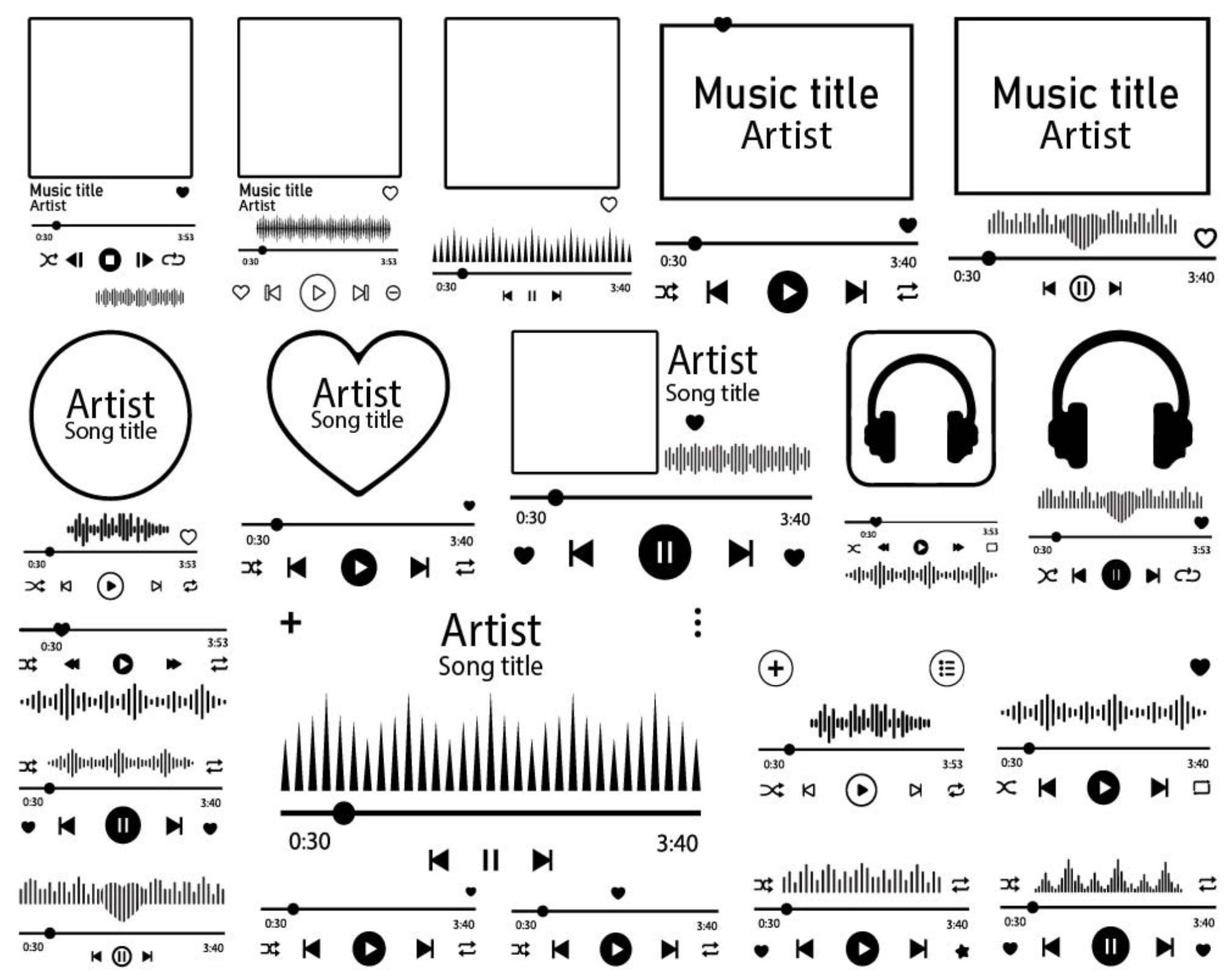 Music Player Svg Bundle, Custom Design Svg, Music Player Display, Audio ...