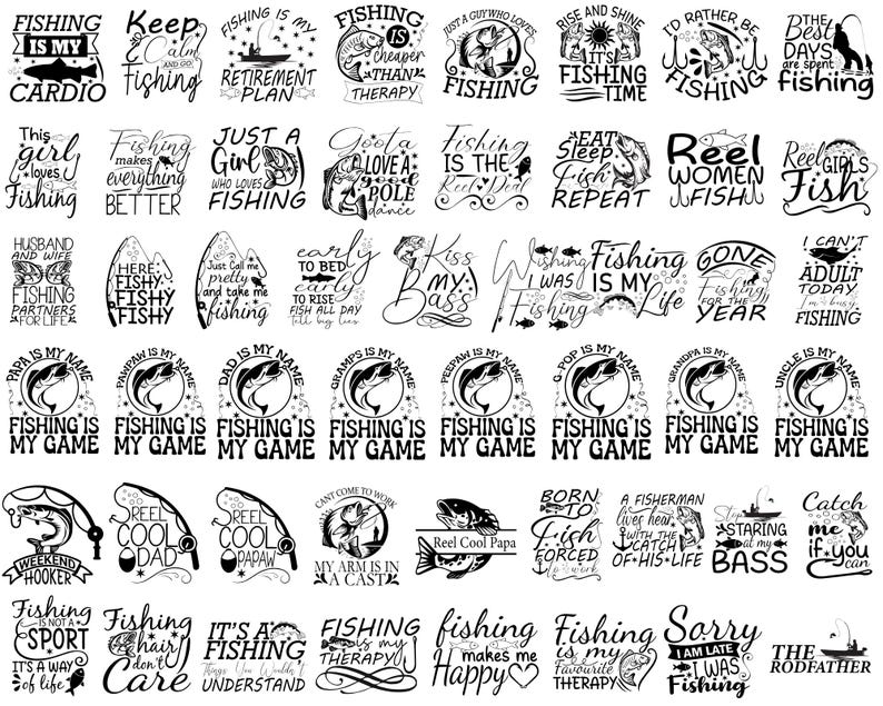 Fishing SVG Bundle, Fishing Decal, Fishing Rod, Fisherman SVG, Fishing ...