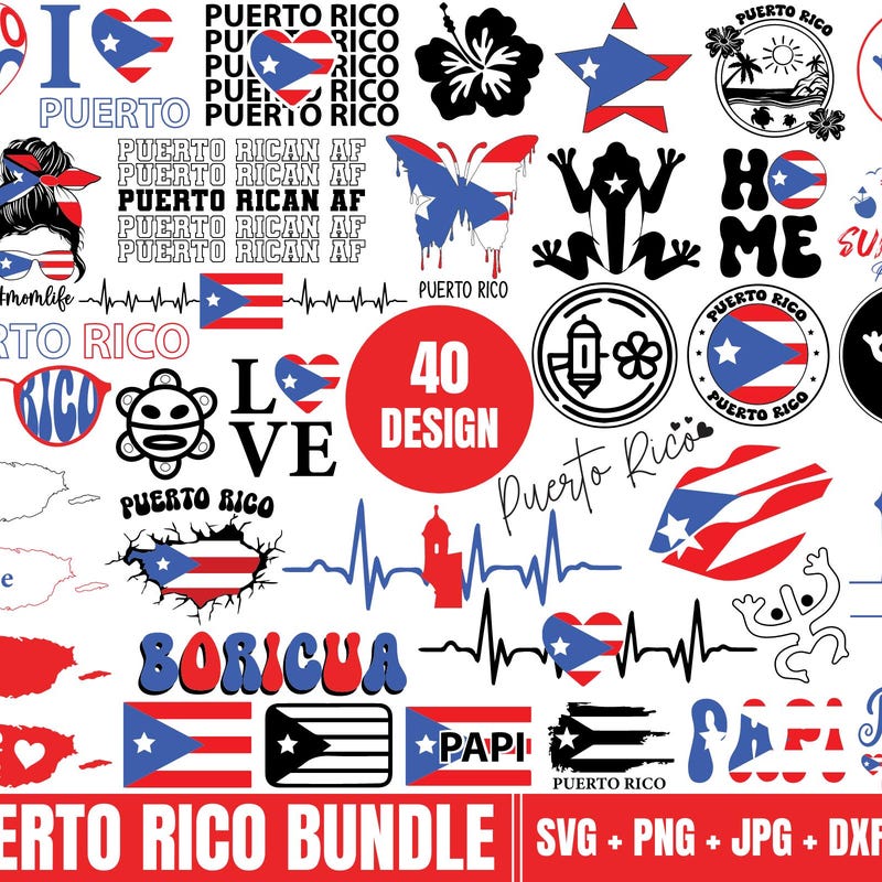 Puerto Rico Stencil Svg - Etsy