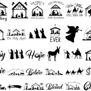 Nativity Scene SVG Bundle, Nativity Scene Clipart, Christmas Decoration ...