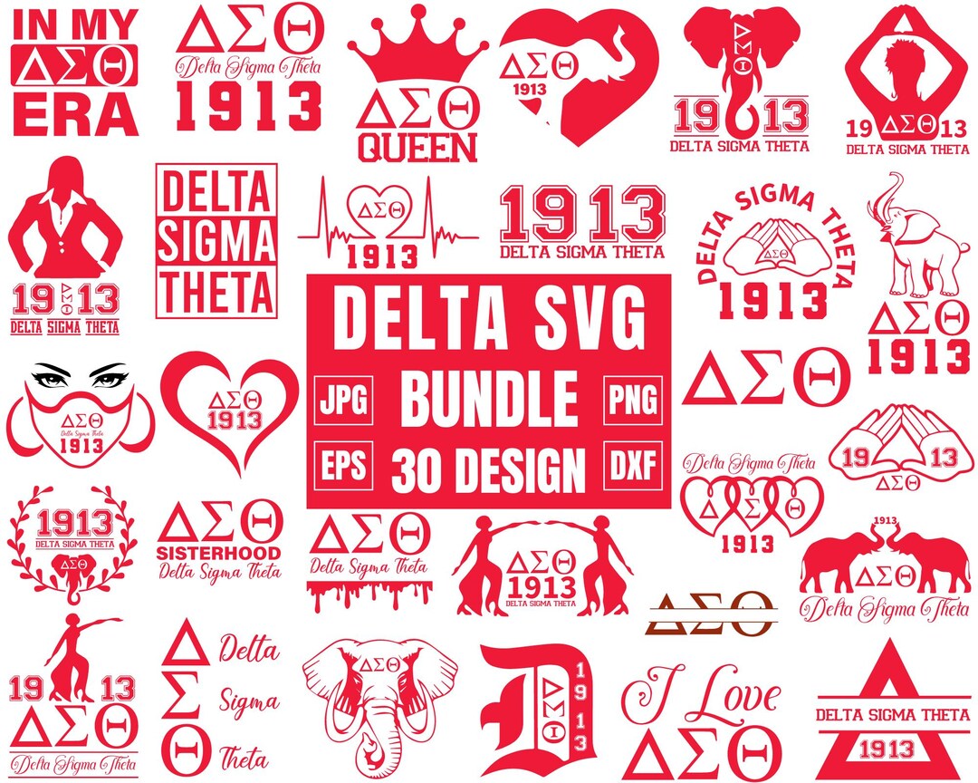 Delta Sigma Theta svg png Bundle, 1913 sinal de mão cortado Arquivos ...