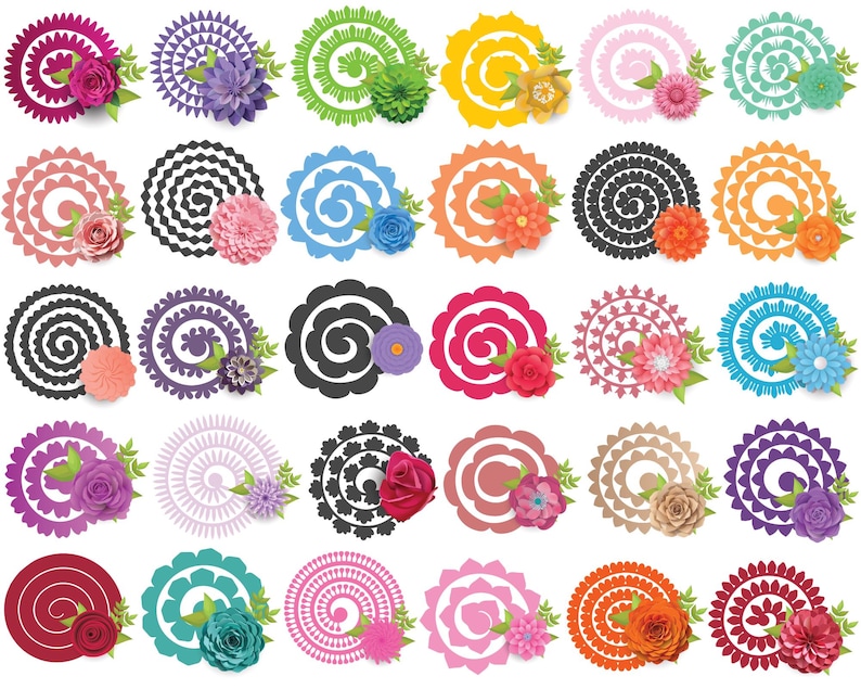 Rolled Flower Svg, Paper Flower, Wedding Flower, 3d Flower, Rolled ...