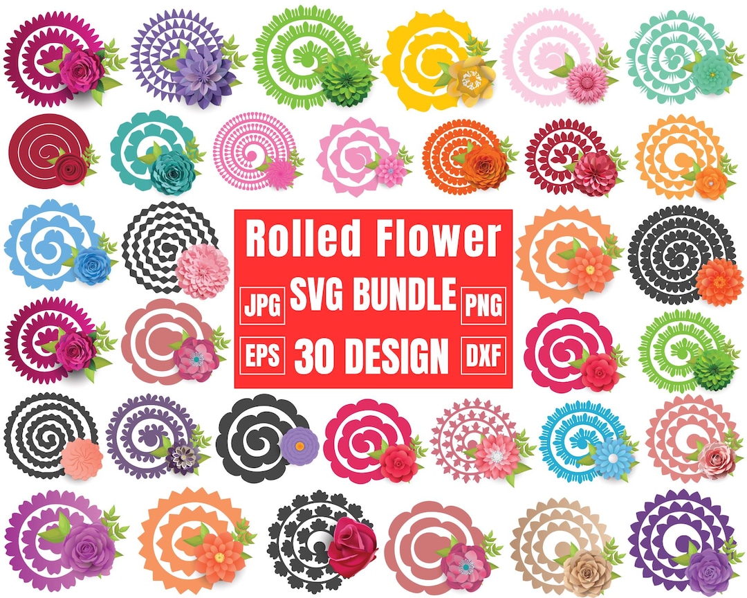 Rolled Flower Svg, Paper Flower, Wedding Flower, 3d Flower, Rolled ...