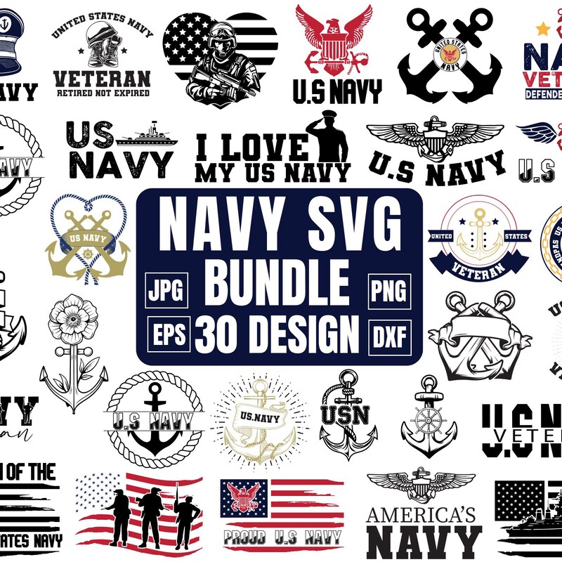 Navy Svg - Etsy