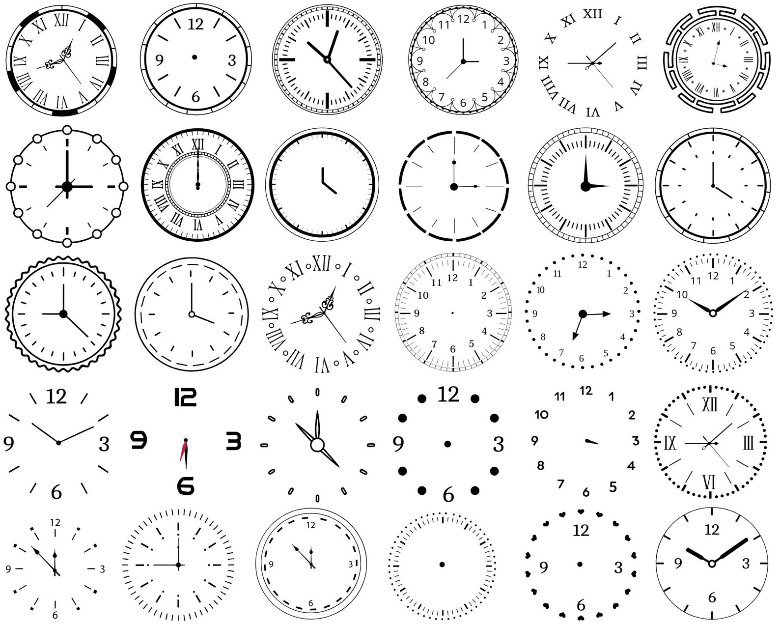 CLOCK FACE SVG Bundle, Clock Face Decal, Clock Face Clipart, Clock Face ...