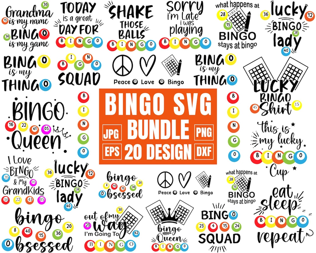 Bingo SVG Bundle, Bingo Player SVG, Bingo Queen Svg, Bingo Cup Svg ...