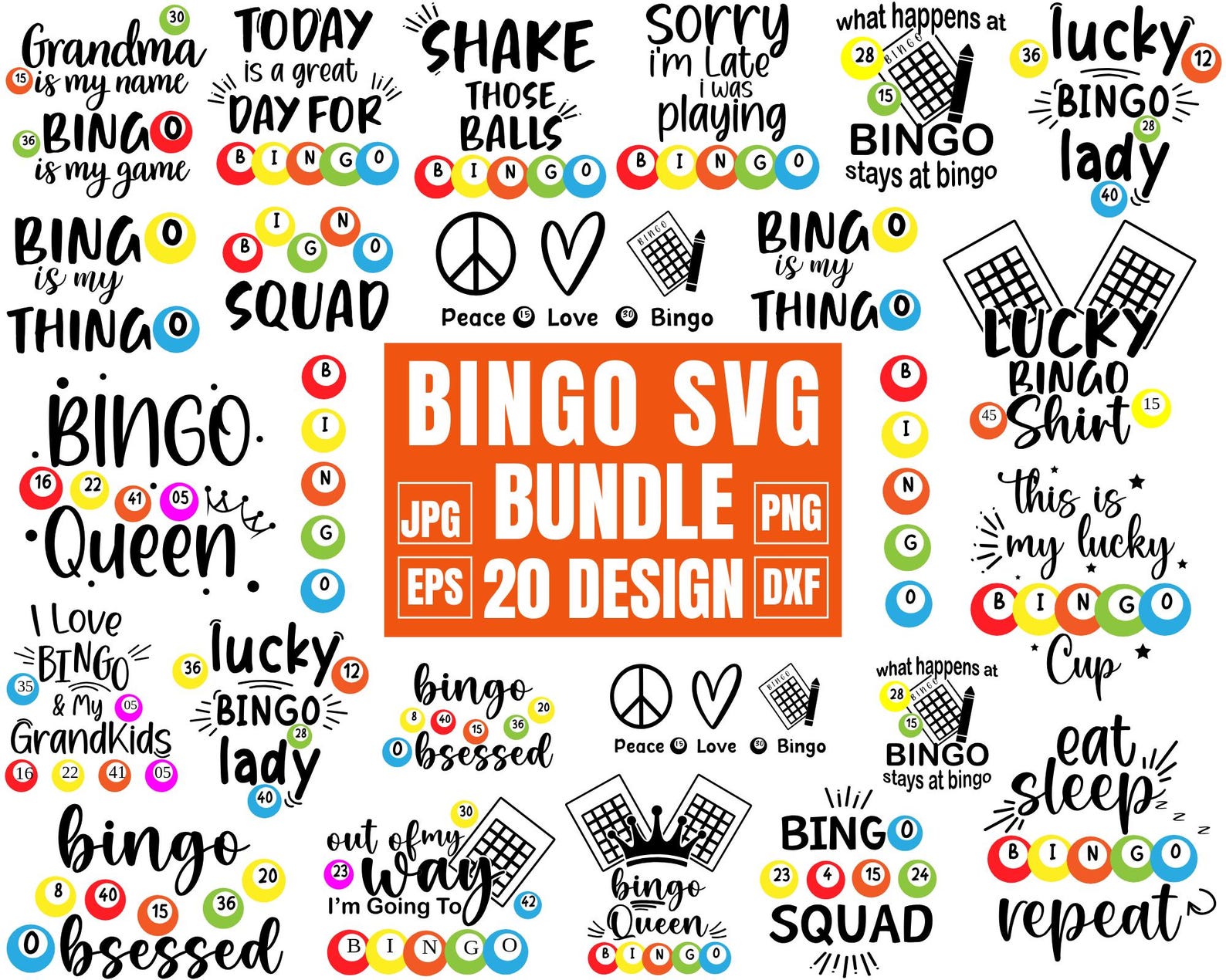 Bingo SVG Bundle, Bingo Player SVG, Bingo Queen Svg, Bingo Cup Svg ...
