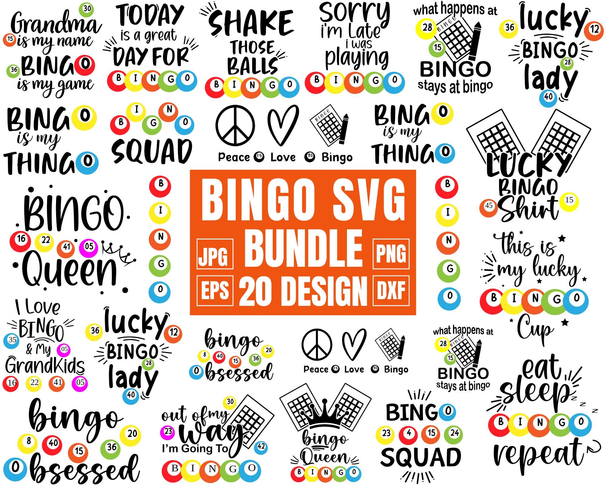 Bingo SVG Bundle, Bingo Player SVG, Bingo Queen Svg, Bingo Cup Svg ...