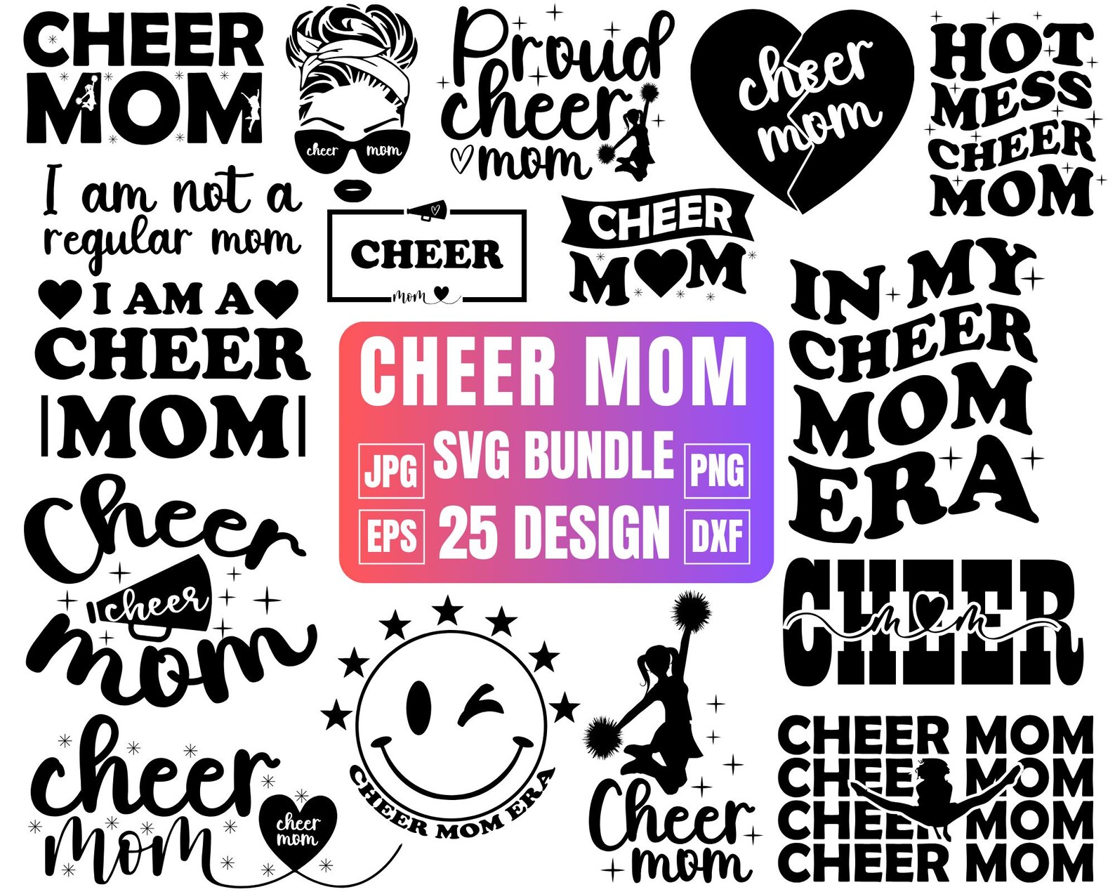 Cheer Mom Svg Bundle, Cheerleader Mom Svg, Cheer Mom Era Svg, Cheer ...