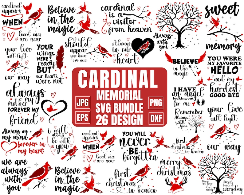 Cardinal Memorial Quotes SVG, Sympathy Quotes, Cardinal Memorial Tree ...