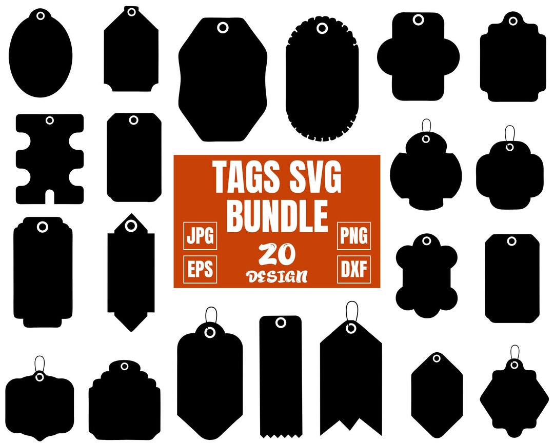 Tag SVG, Tags SVG Bundle, Tags Template, DXF, Label, Cloth, Gift,custom ...