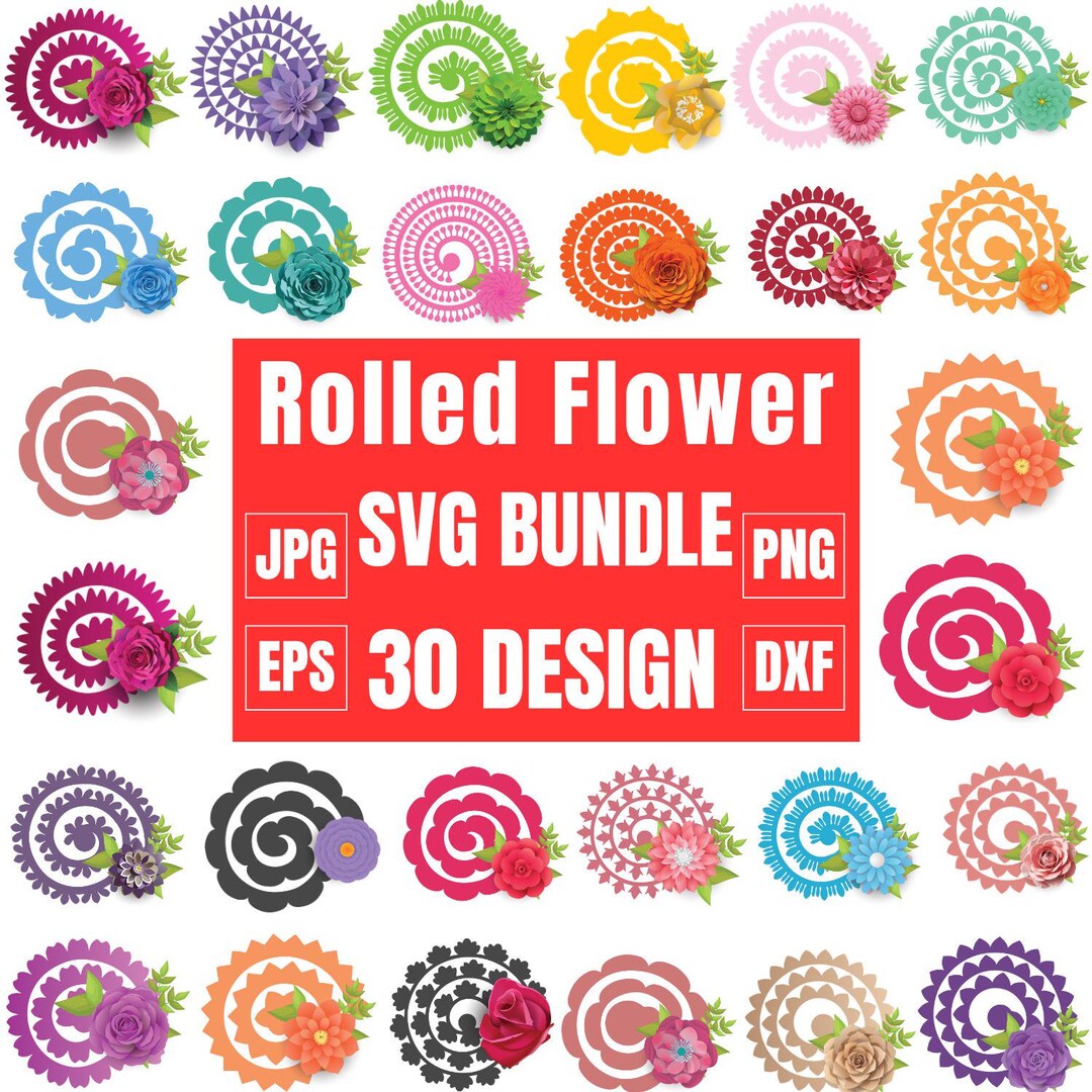 Rolled Flower Svg, Paper Flower, Wedding Flower, 3d Flower, Rolled ...