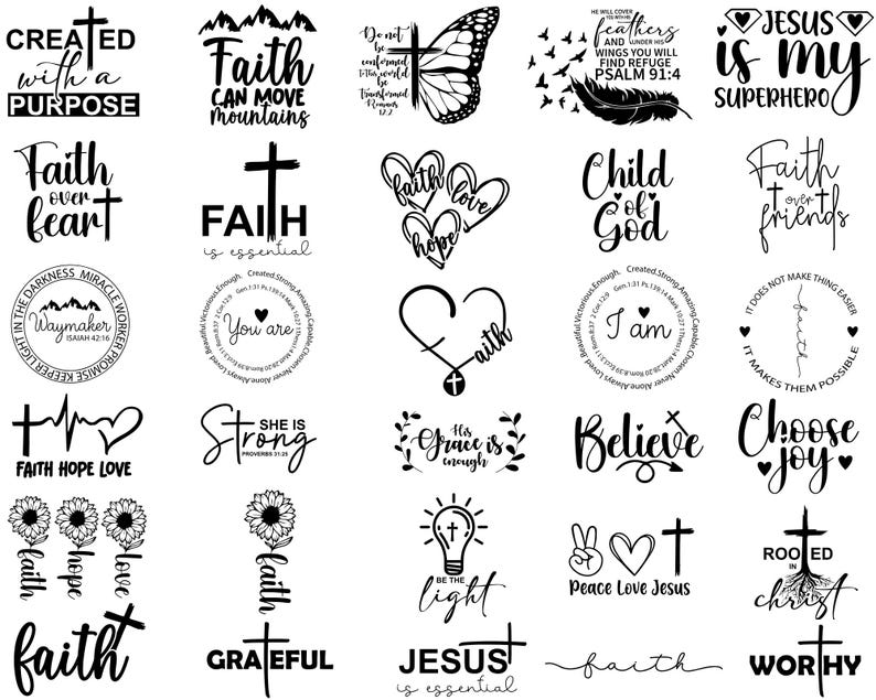 Faith SVG Bundle, Bible Verse Svg, Christian Svg, Faith Hope Love Svg ...