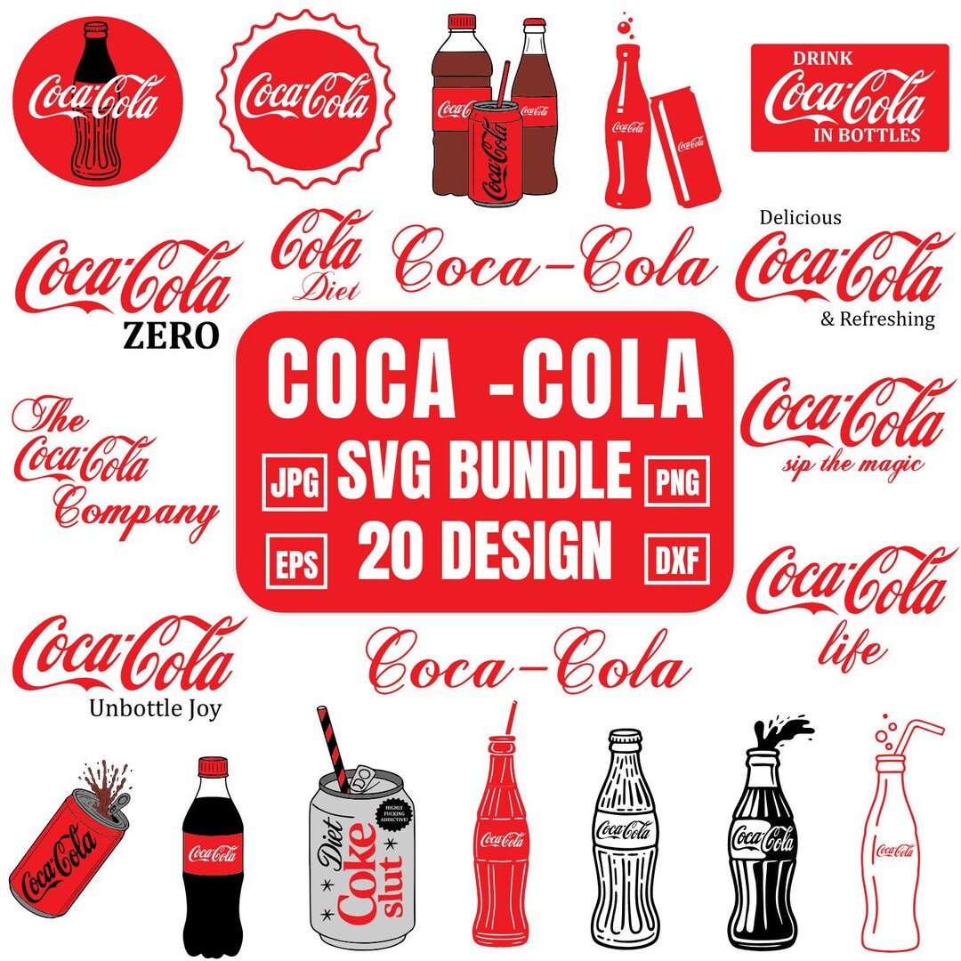 Buy Coca-cola Svg Bundle, Coke Inspired Art, Drinking Svg, Coca Cola ...