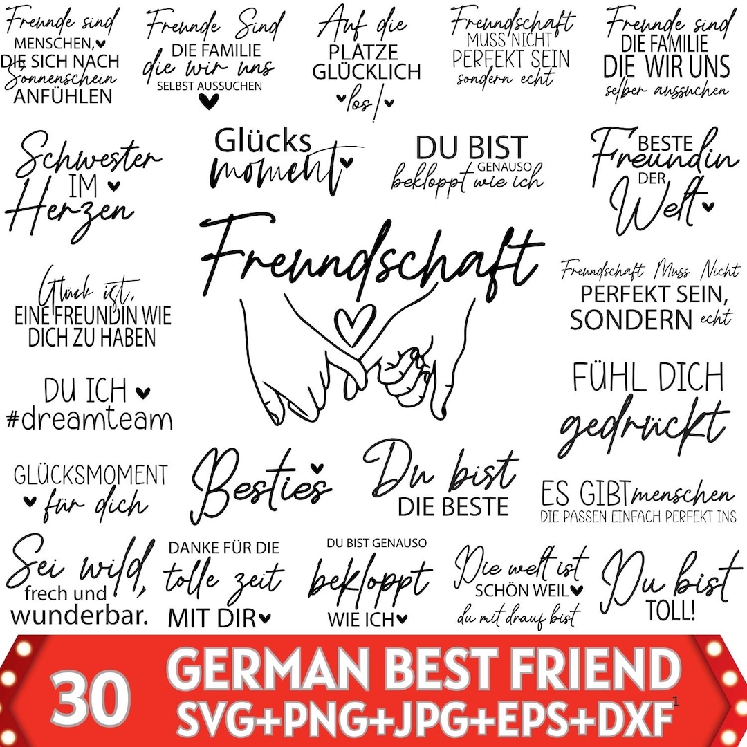German Friendship Svg Bundle, Friendship Design, German Quotes ...