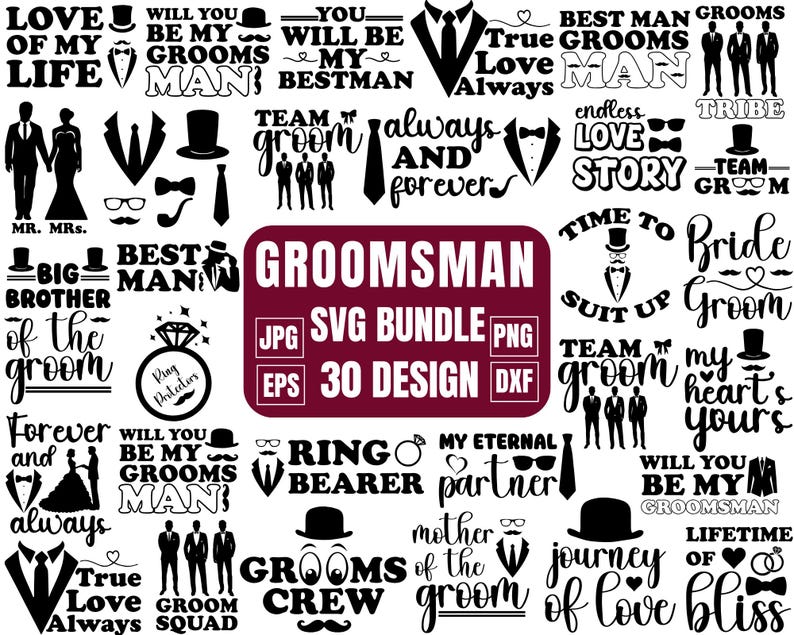 Groomsman Svg Bundle, Groom Squad Svg, Mr & Mrs Svg, Best Man Svg ...