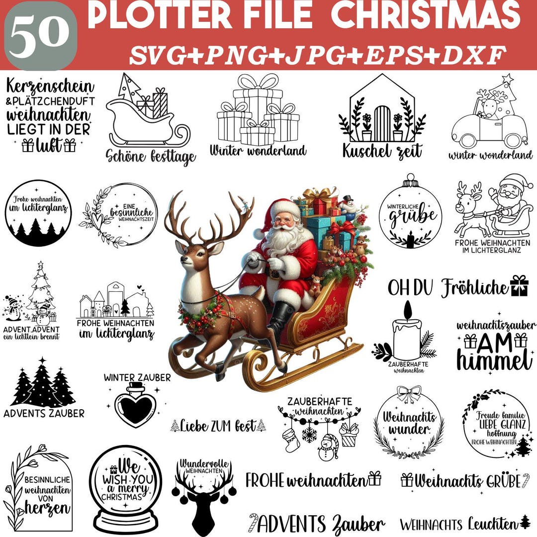 Christmas Plotter File Svg Bundle, German Sayings SVG, Winter Svg ...