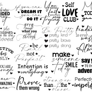 Motivational Svg Bundle, Positive Quote Svg, Self Love Svg, Girl Power ...