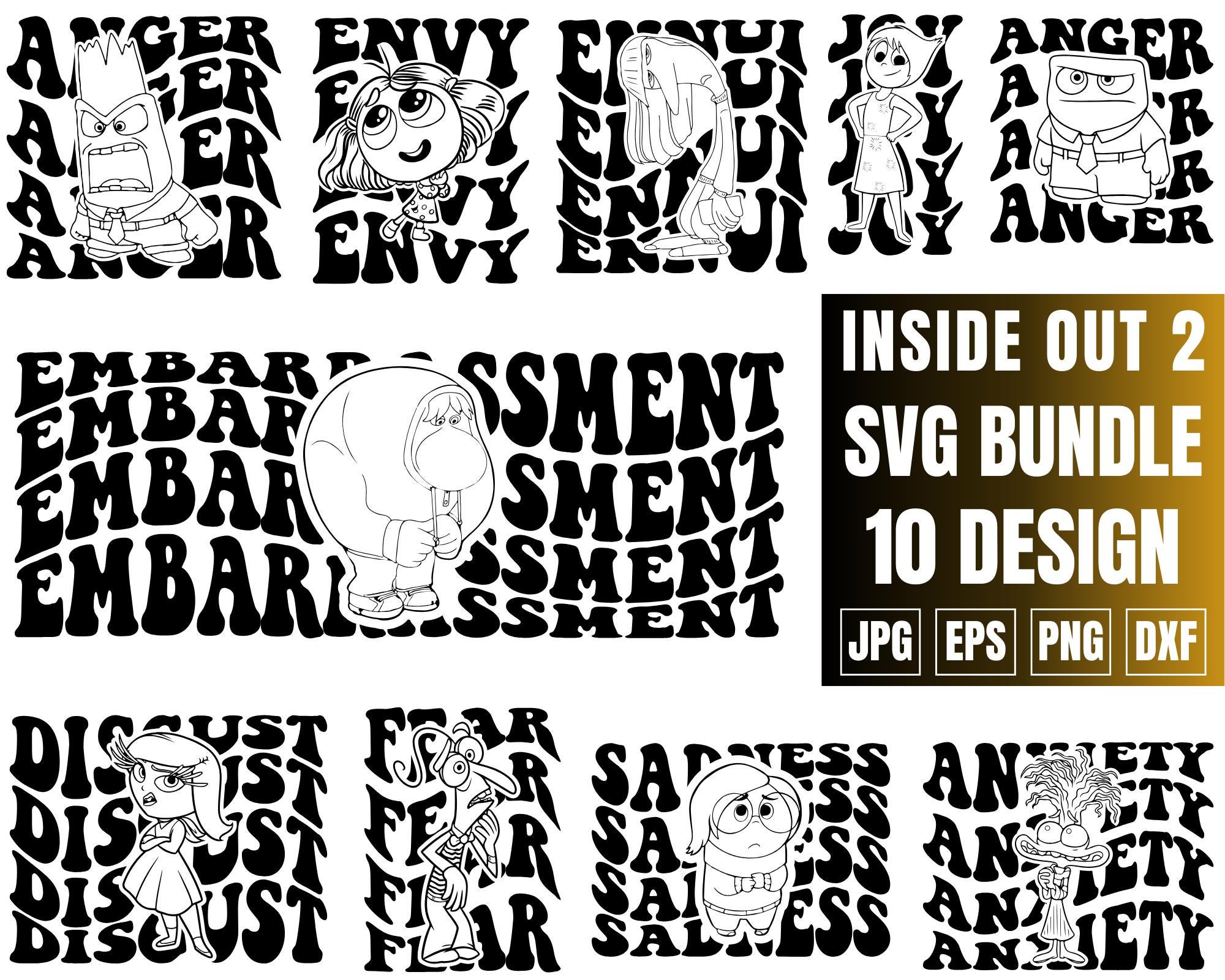 Inside Out 2 SVG, Cartoon Clipart, Line Art, Emotions, Anger, Joy ...