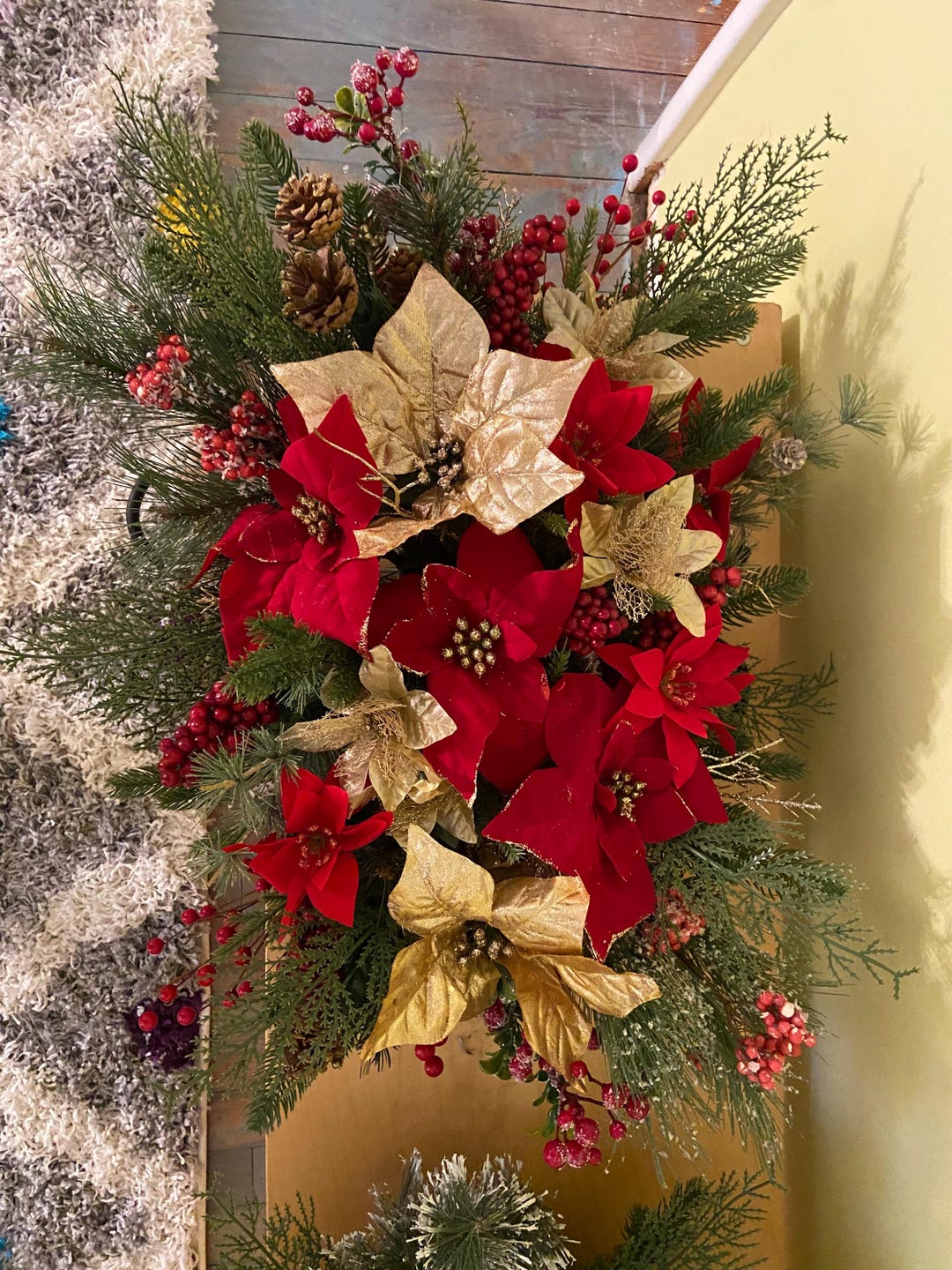 Christmas Tombstone Saddle / Cemetery Holiday Decor / Christmas Decor ...