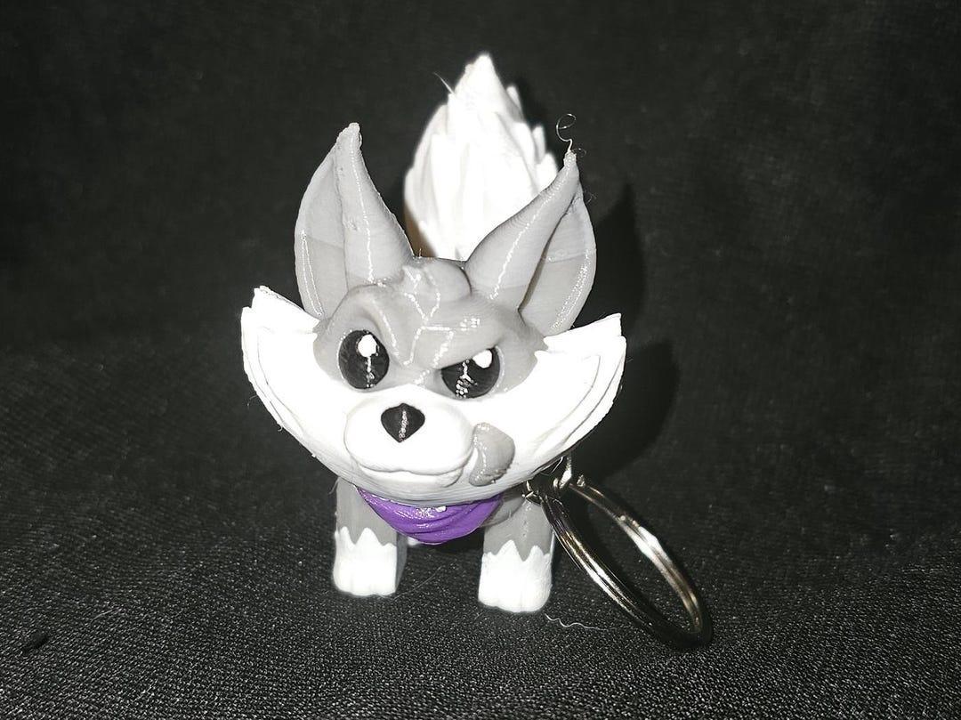 3D Printed Articulated Wolf Keychain Adorable Customizable Accessory ...