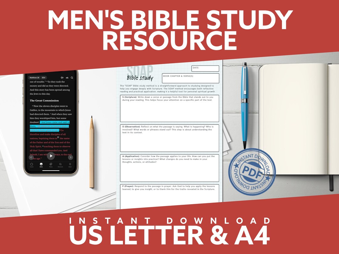 SOAP Bible Study Method for Men | Scripture, Observation, Application ...
