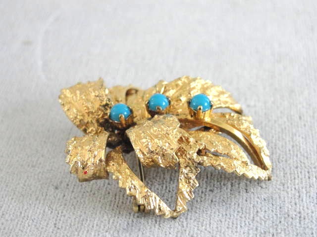 Germany Organic Pin Faux Turquoise Vintage Decadent - Etsy