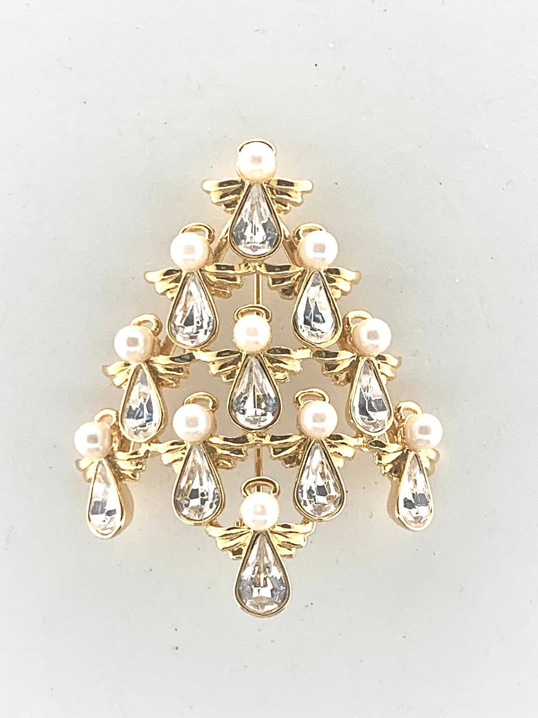 Designer Angels Christmas Tree Pin Vintage Signed BW Gorgeous - Etsy