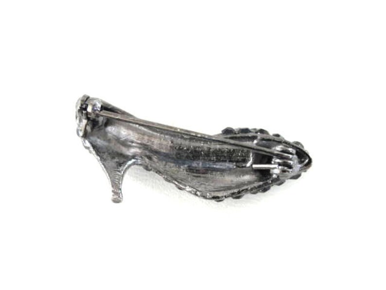 Black Rhinestone Shoe Pin High Heel Studded Vintage - Etsy