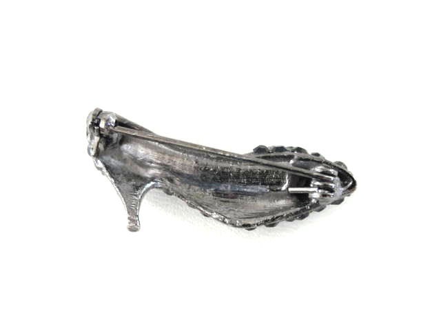 Black Rhinestone Shoe Pin High Heel Studded Vintage - Etsy