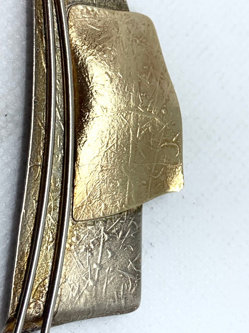 ED LEVIN Brooch Abstract 14K Gold Sterling Silver Vintage - Etsy