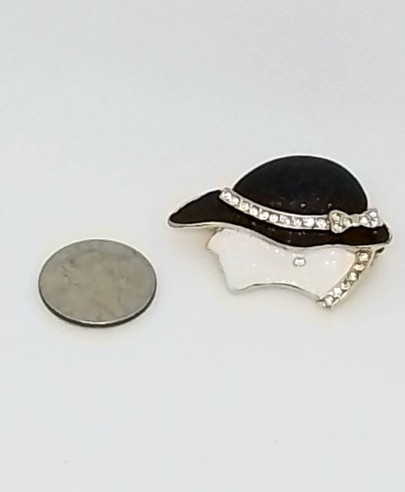 Vintage Face Pin Profile Deco Style Rhinestones - Gem