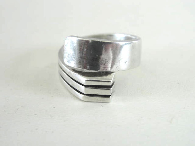 Modernist Signed Ring Sterling Silver Vintage Handmade - Etsy