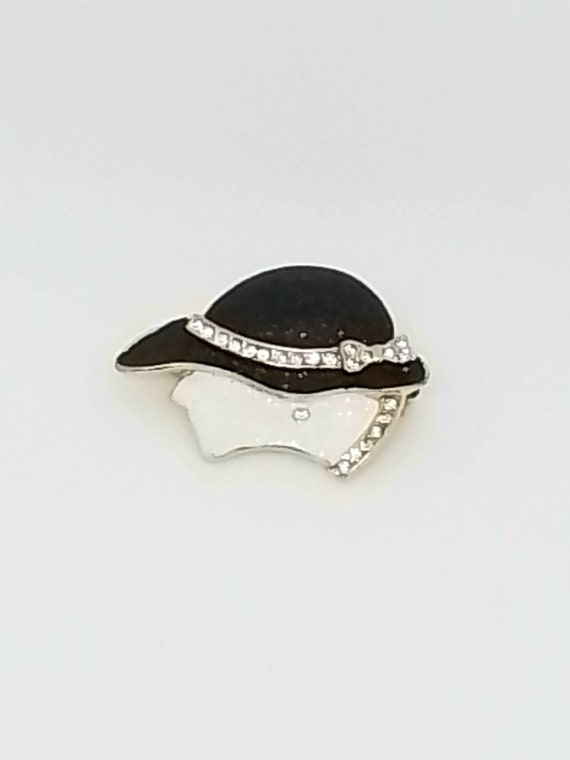 Vintage Face Pin Profile Deco Style Rhinestones - Gem