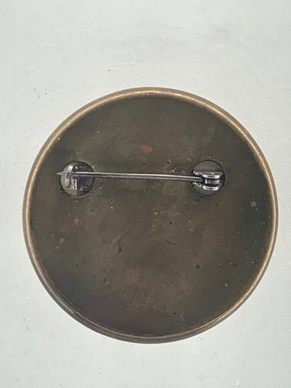 Antique Bridle Brooch Saddle Horse Button Rosette Pin - Gem