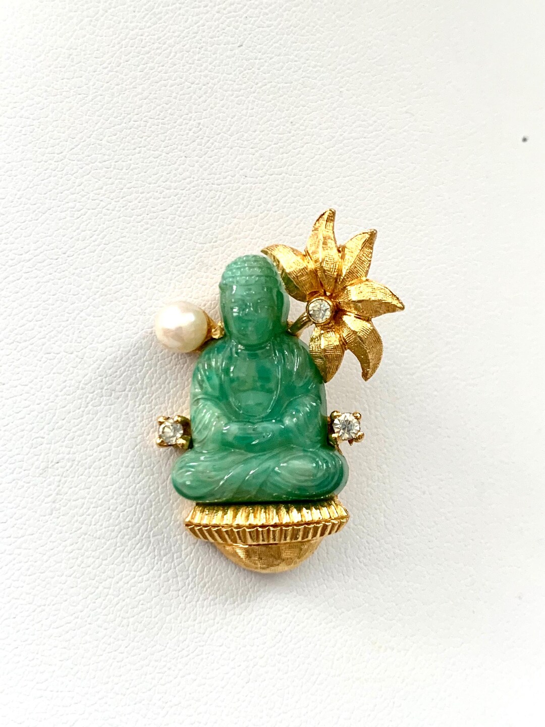 Buddha Unsigned Pin Peking Glass Figural Vintage - Etsy
