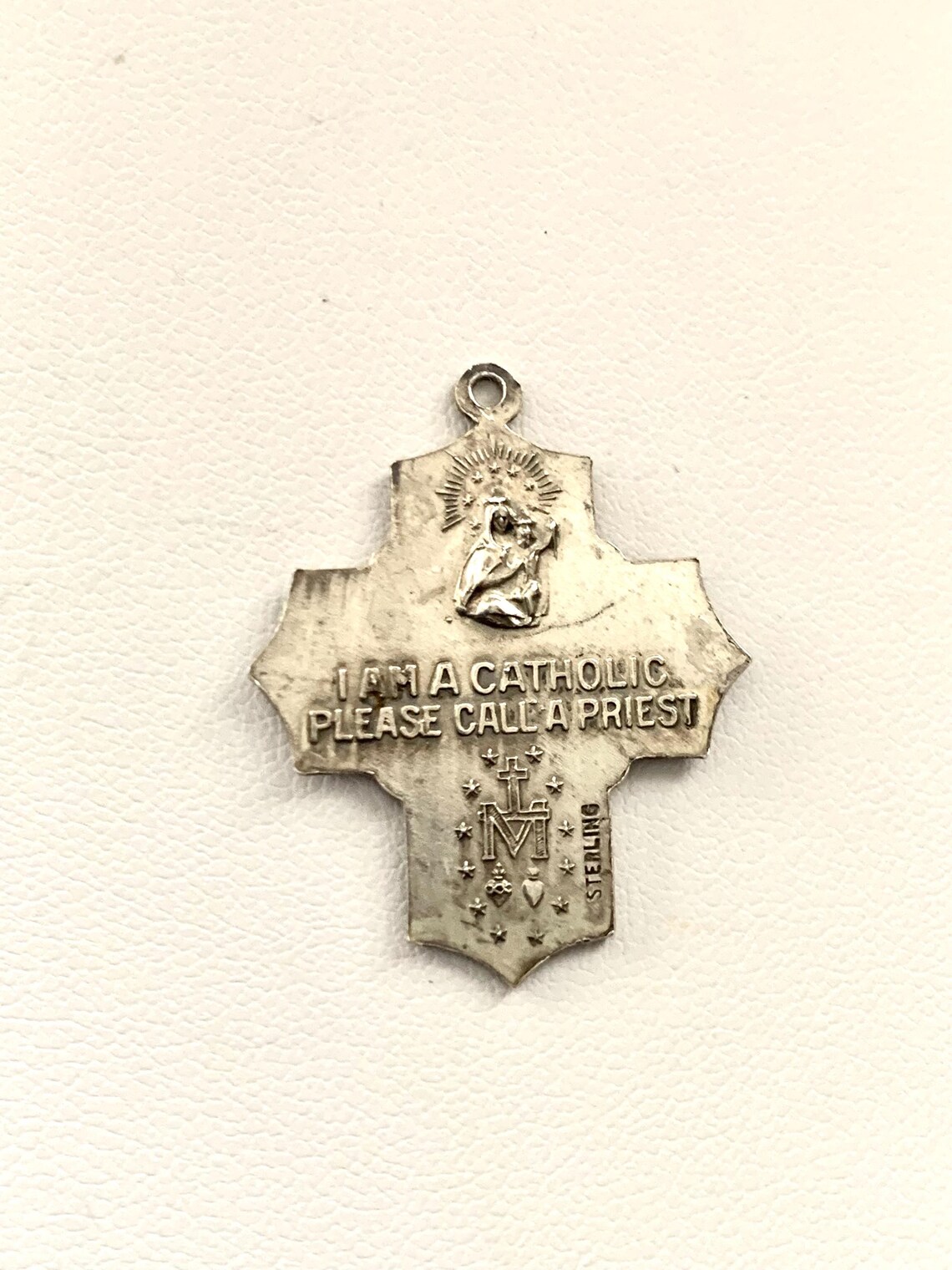 Catholic Sterling Cross Silver on Back I Am Catholic Call a Priest ...