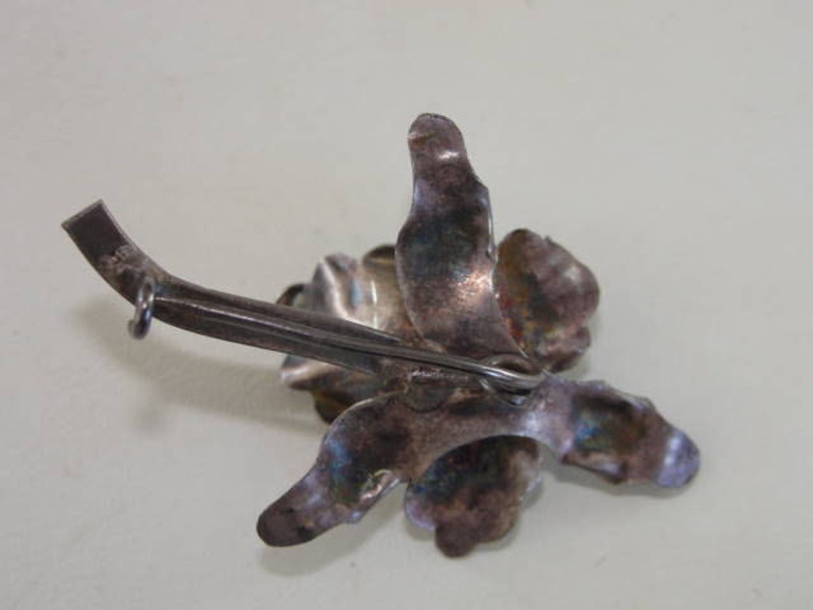 Handmade Orchid Pin Sterling Silver Vintage Pearl - Etsy