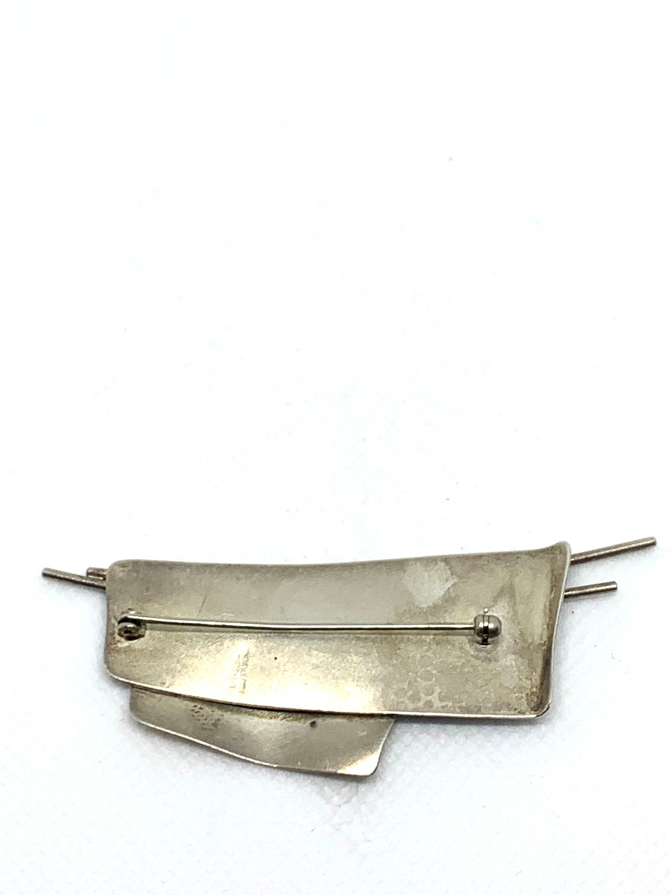 ED LEVIN Brooch Abstract 14K Gold Sterling Silver Vintage - Etsy