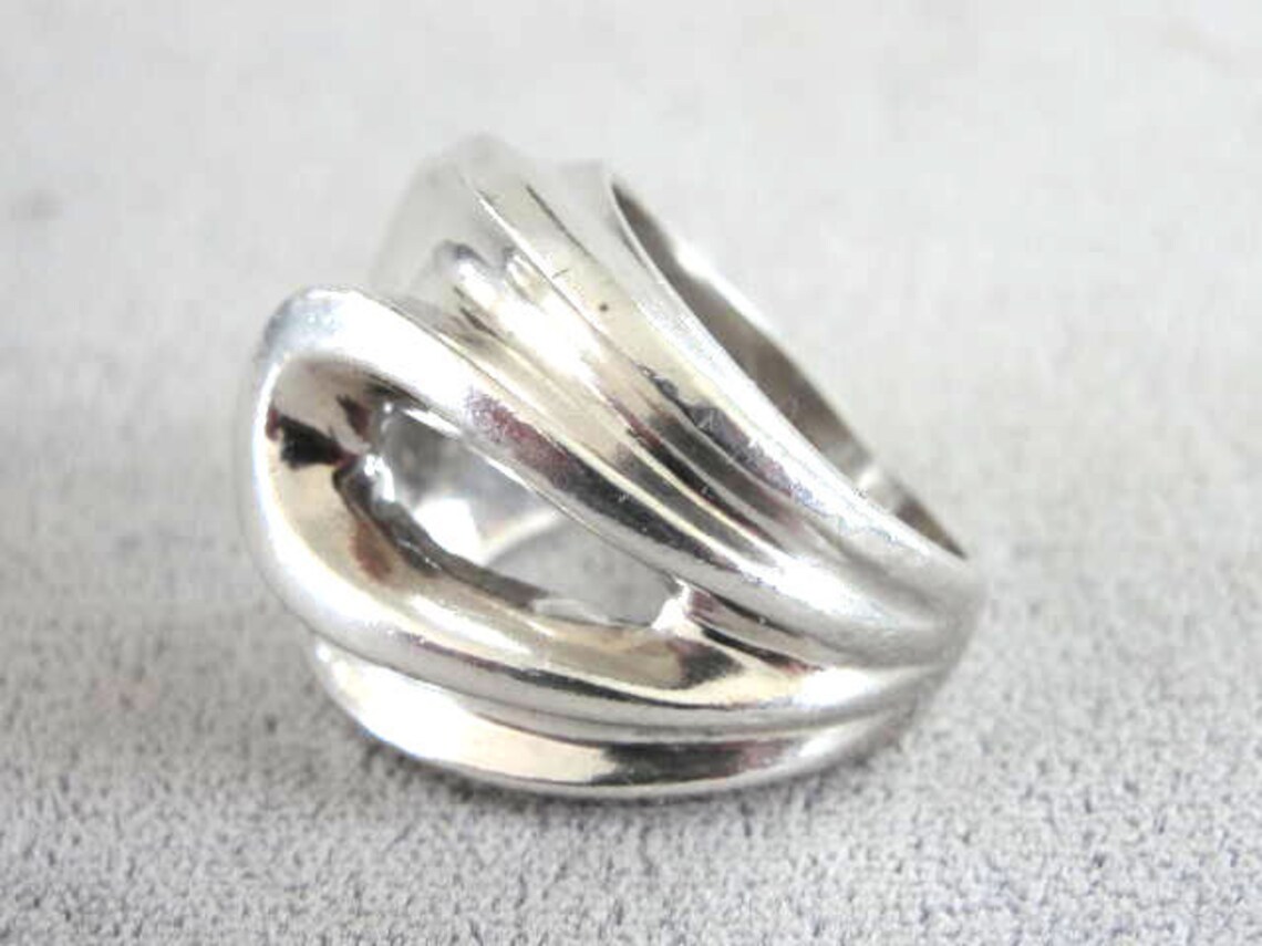 Chunky Sterling Silver Ring Modernist Vintage - Etsy