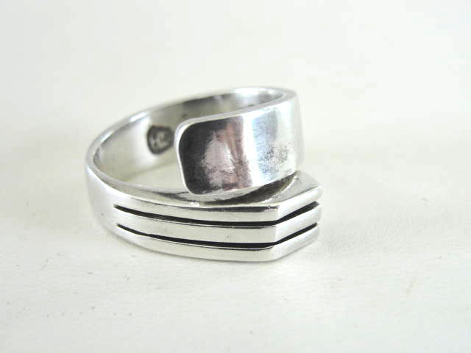 Modernist Signed Ring Sterling Silver Vintage Handmade - Etsy