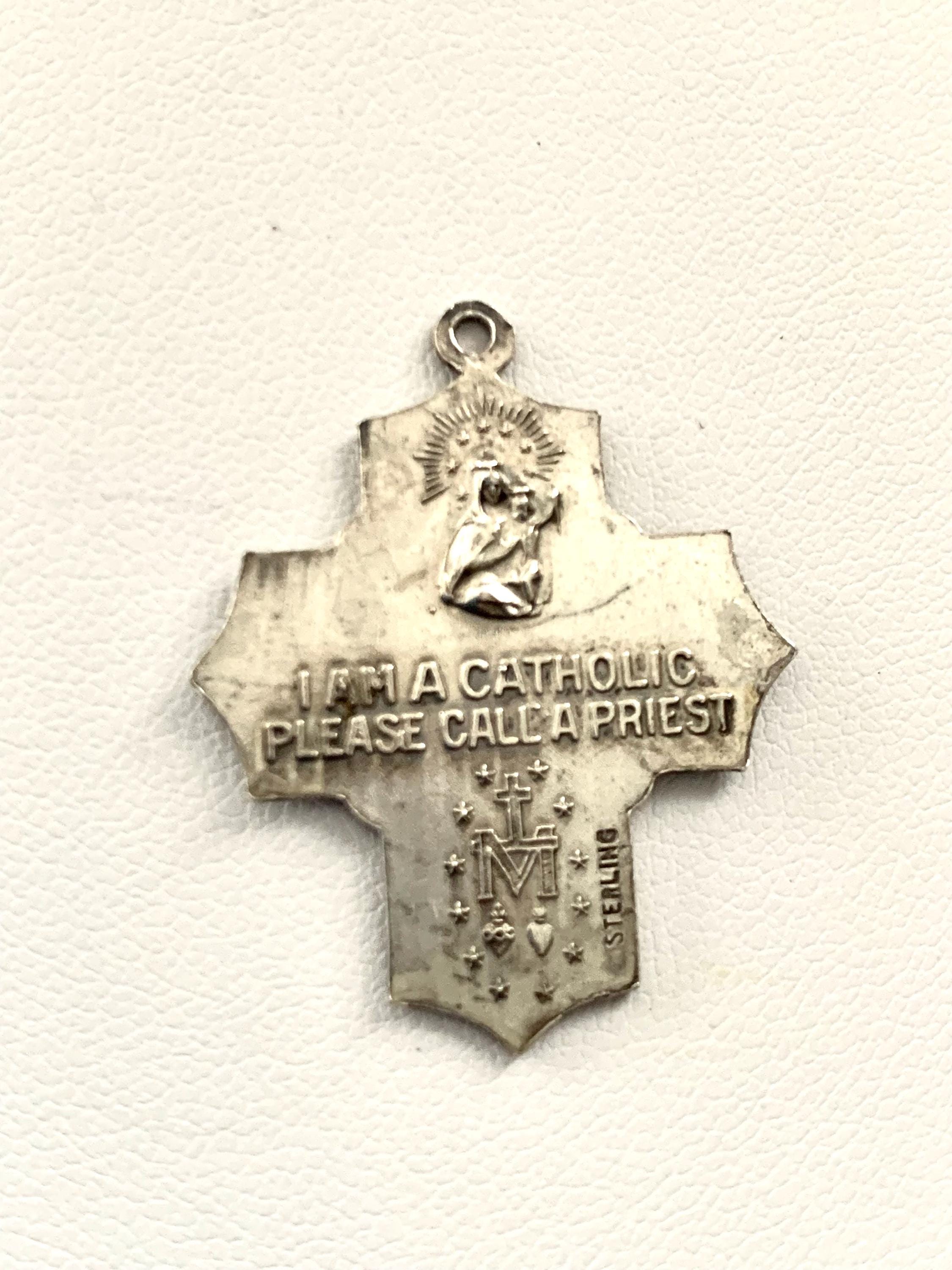 Catholic Sterling Cross Silver on Back I Am Catholic Call a Priest ...