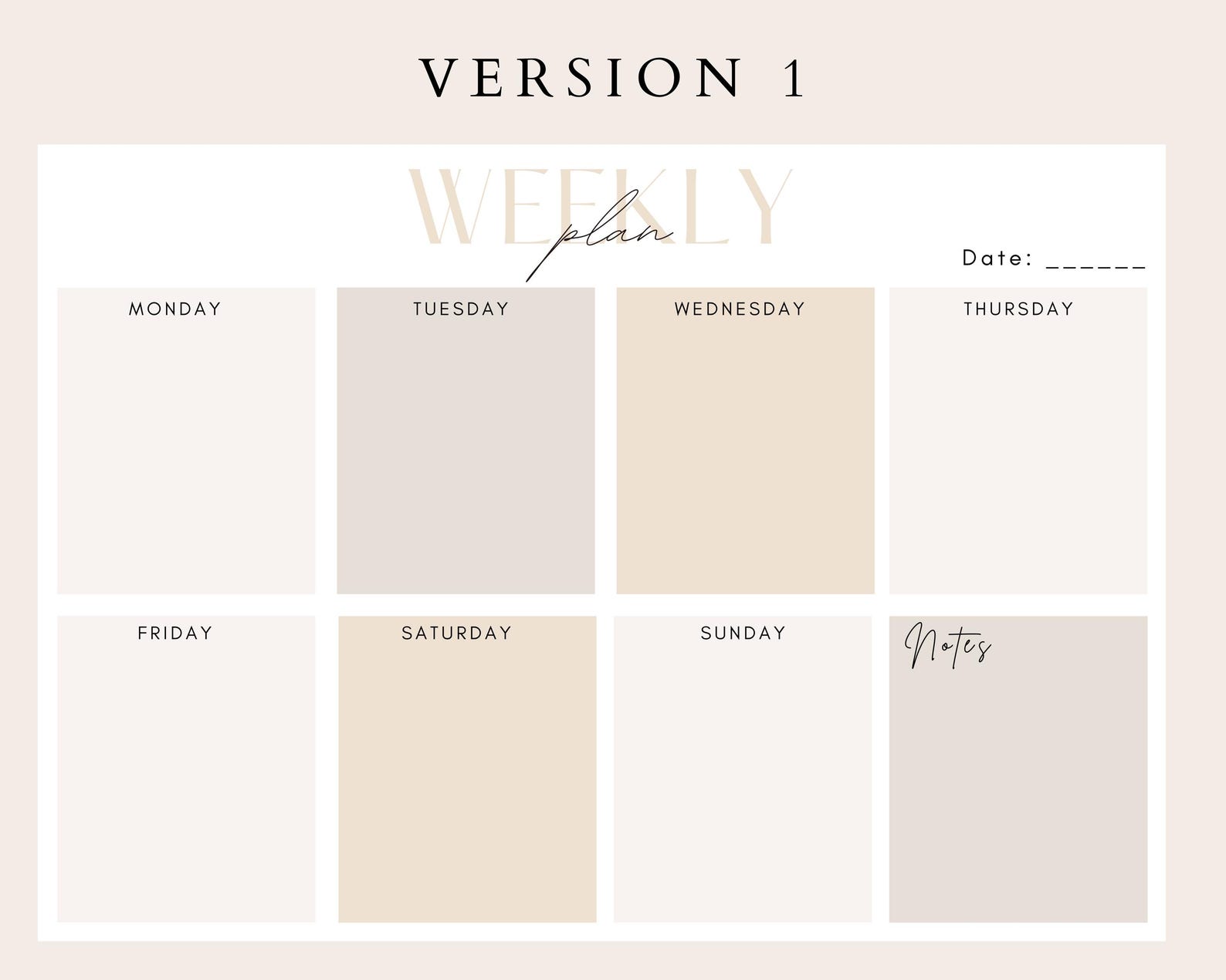 Weekly Planner Printable to Do List Minimal Weekly Schedule Weekly ...