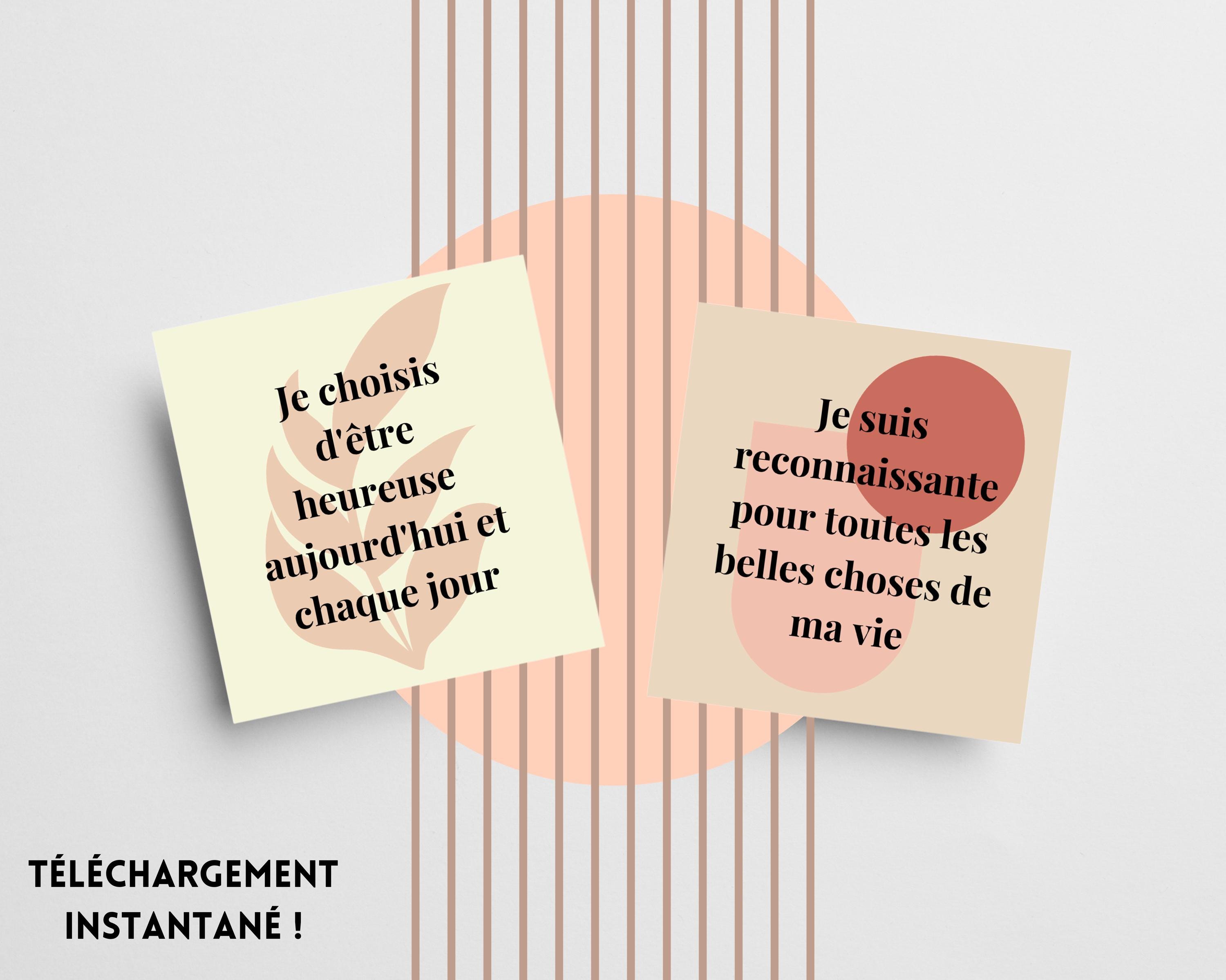 36 Printable Positive Affirmation Cards in French, Self-confidence ...