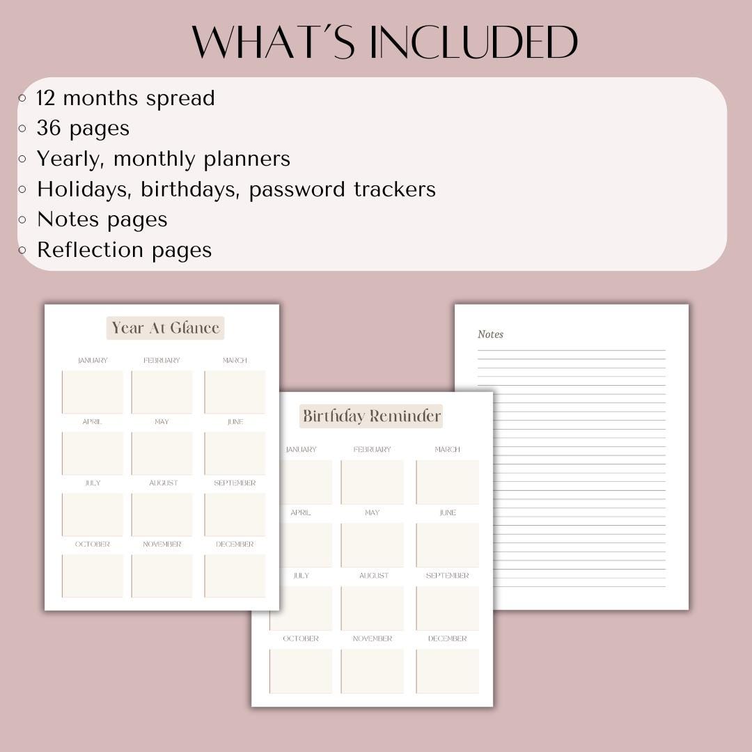 2025 Digital Planner,monthly Organizer Minimalist Digital and Printable ...