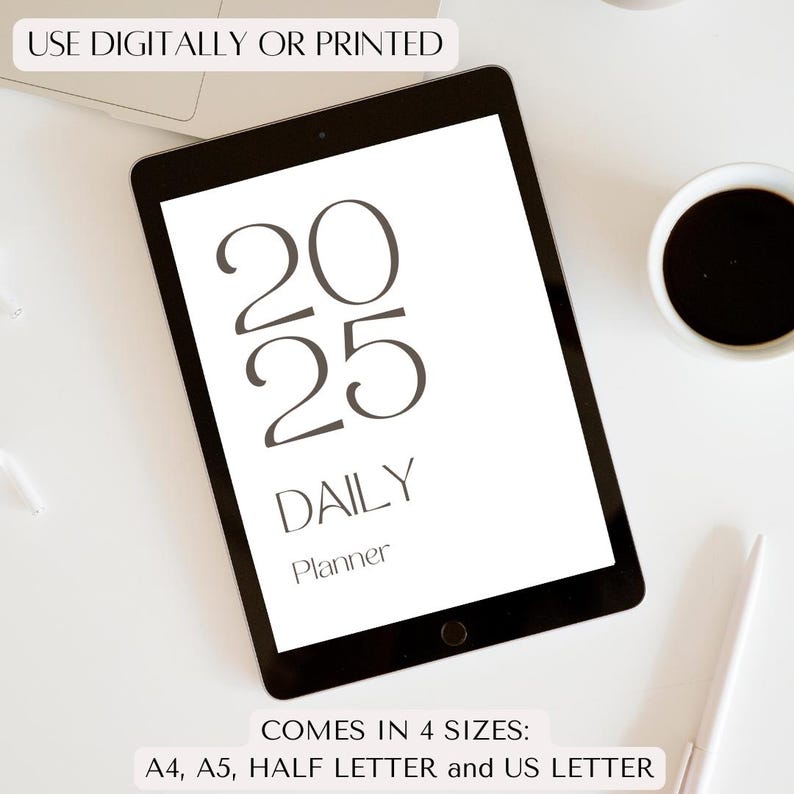2025 Digital Planner,monthly Organizer Minimalist Digital and Printable ...