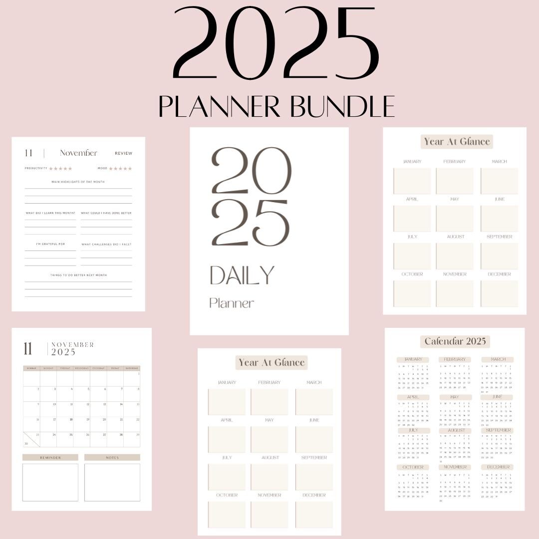 2025 Digital Planner,monthly Organizer Minimalist Digital and Printable ...