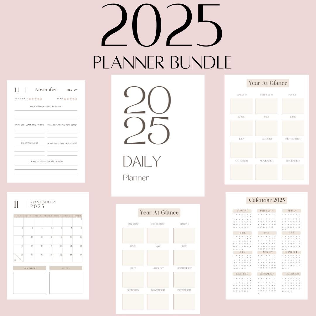 2025 Digital Planner,monthly Organizer Minimalist Digital and Printable ...